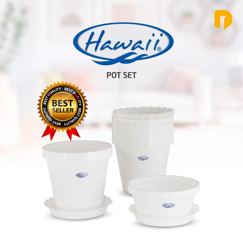 Jual HAWAII POT SET OF 6 PCS | POT BUNGA SERBAGUNA WARNA PUTIH | POT ...