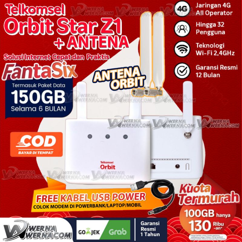 Jual Telkomsel Orbit Star Z1 Modem WiFi 4G LTE Bonus kouta 150GB + free ...