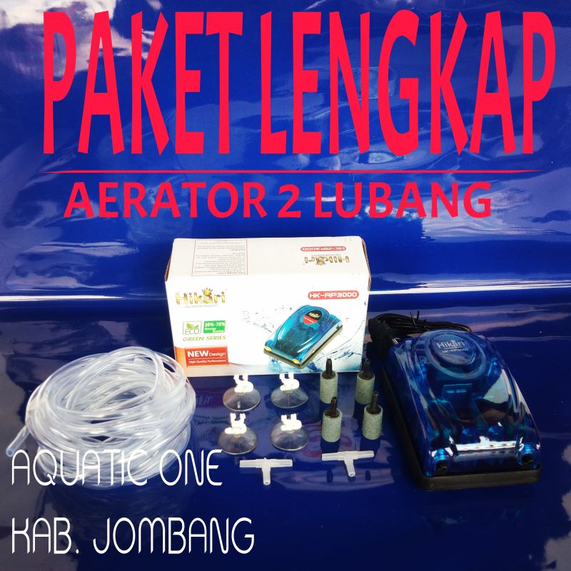 Jual PAKET LENGKAP HIKARI HK-AP-3000 : aerator 2Lubang airpump aquarium ...
