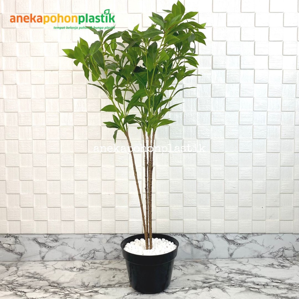 Jual Pohon Daun Maple Jepang X4 Latex Artificial Pot Dasar Hitam ...