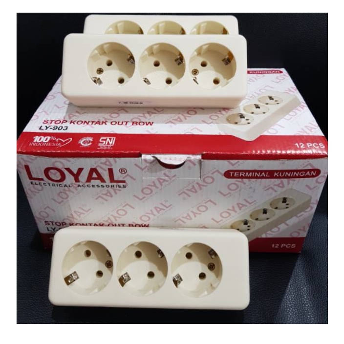 Jual LOYAL Stop Kontak Colokan Terminal Listrik Arde Outbow Kuningan SNI 1-5 Lubang | Shopee ...