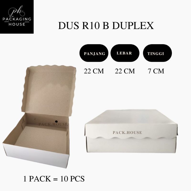 Jual Dus Kotak Makan Nasi R10B 22x22x7cm Duplex | Dus Nasi Putih | Dus ...