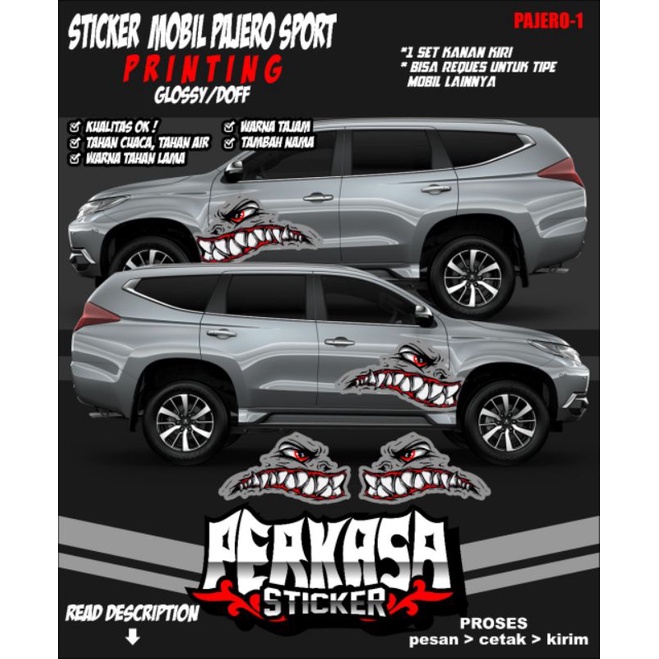 Jual sticker printing mobil mitsubishi pajero (pajero-1) perkasa ...