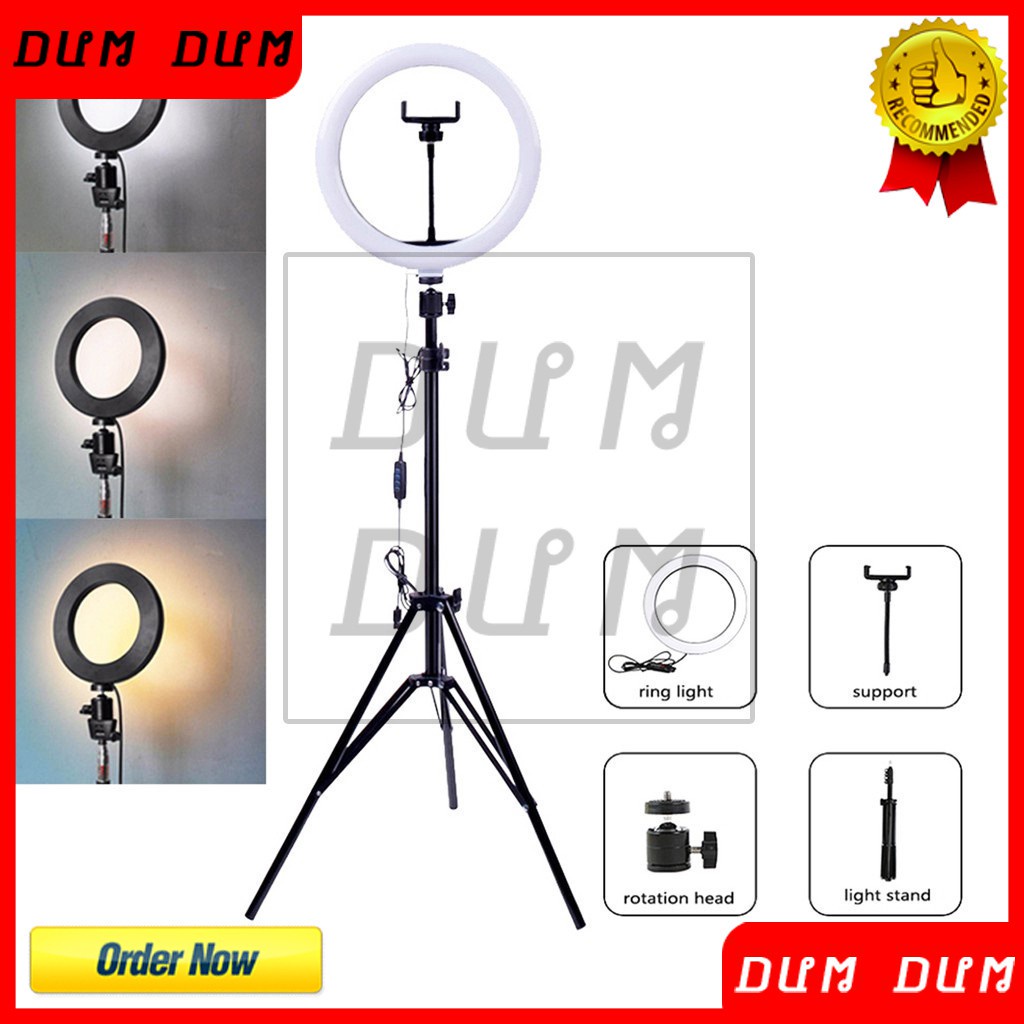 Jual PAKET STAND LAMPU FOTO HOLDER HP LED RING LIGHT 26CM + TRIPOD 2 ...