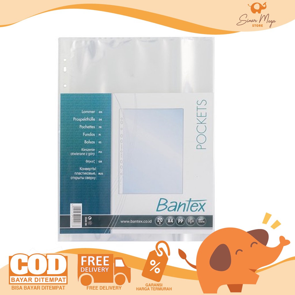 Jual Bantex Pocket A4 2040 08 20 Sheets/ Lembar/ Kantung PP Murah ...