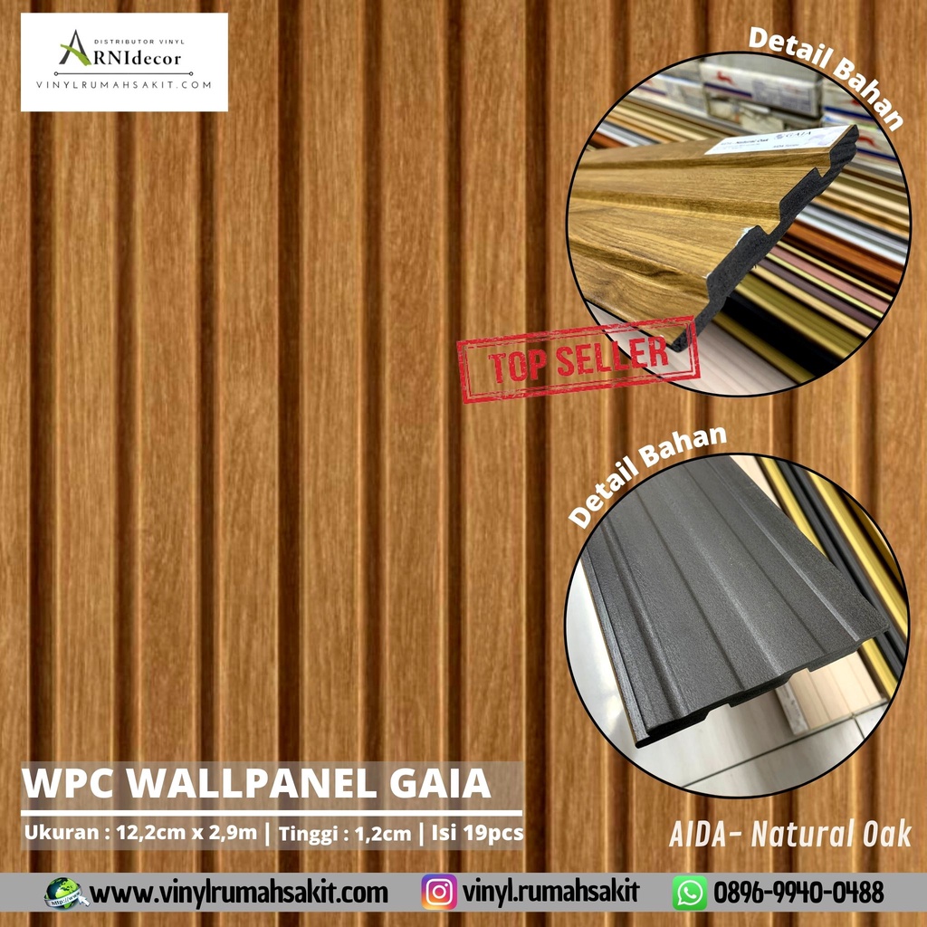 Jual WPC Wallpanel Dinding GAIA / AIDA SERIES NATURAL OAK- 1 pcs ...