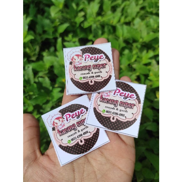 Jual stiker cemilan untuk kacang peyek bisa req isi 100lembar + Desain ...