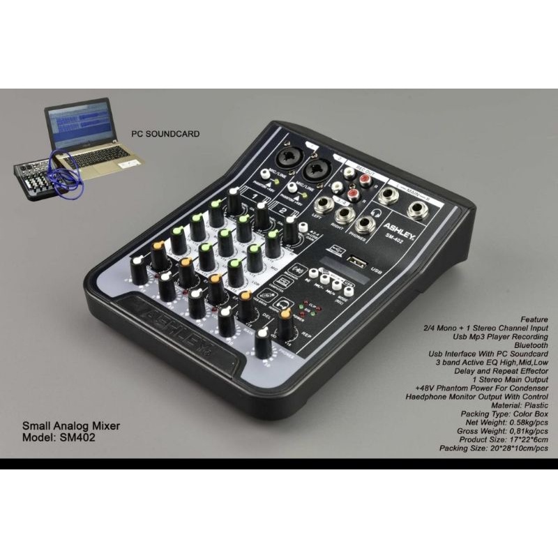 Jual Mixer Ashley SM402 / SM-402 / SM 402 4 chanel ORIGINAL BLUETOOTH ...
