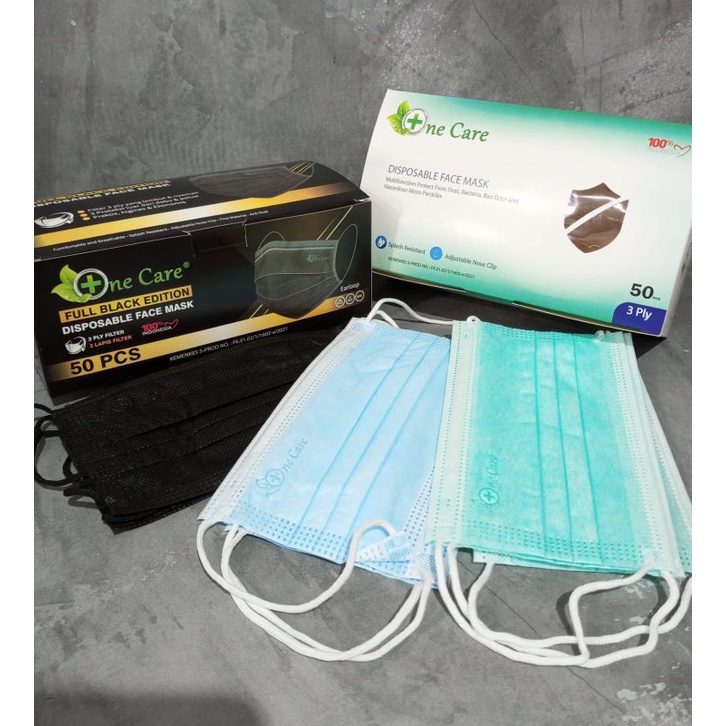 Jual MASKER EARLOOP ONE CARE 3PLY ISI 50PCS + BOX | Shopee Indonesia