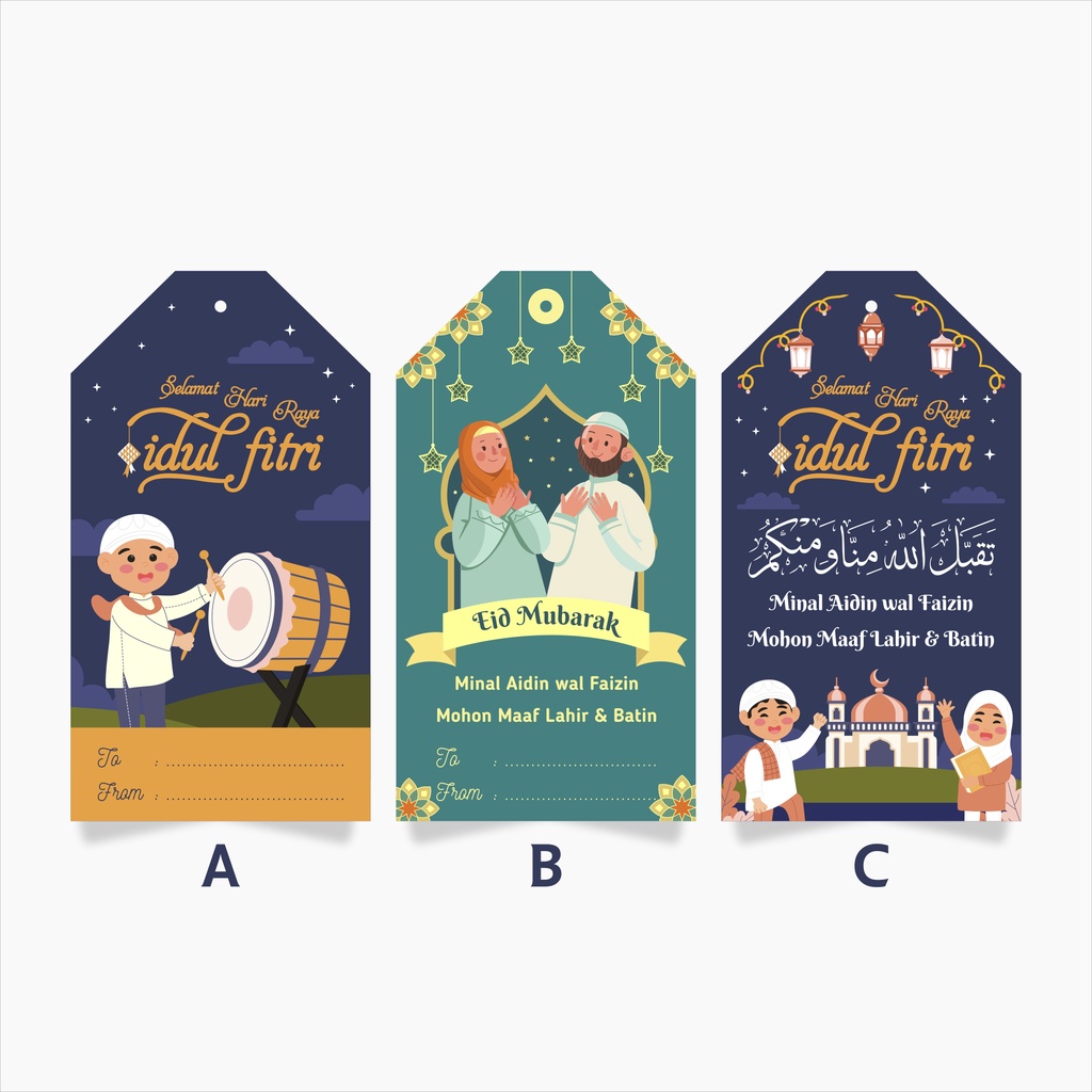 Jual Hang Tag/Kartu Ucapan Label Gantung dan Stiker Idul Fitri dan ...
