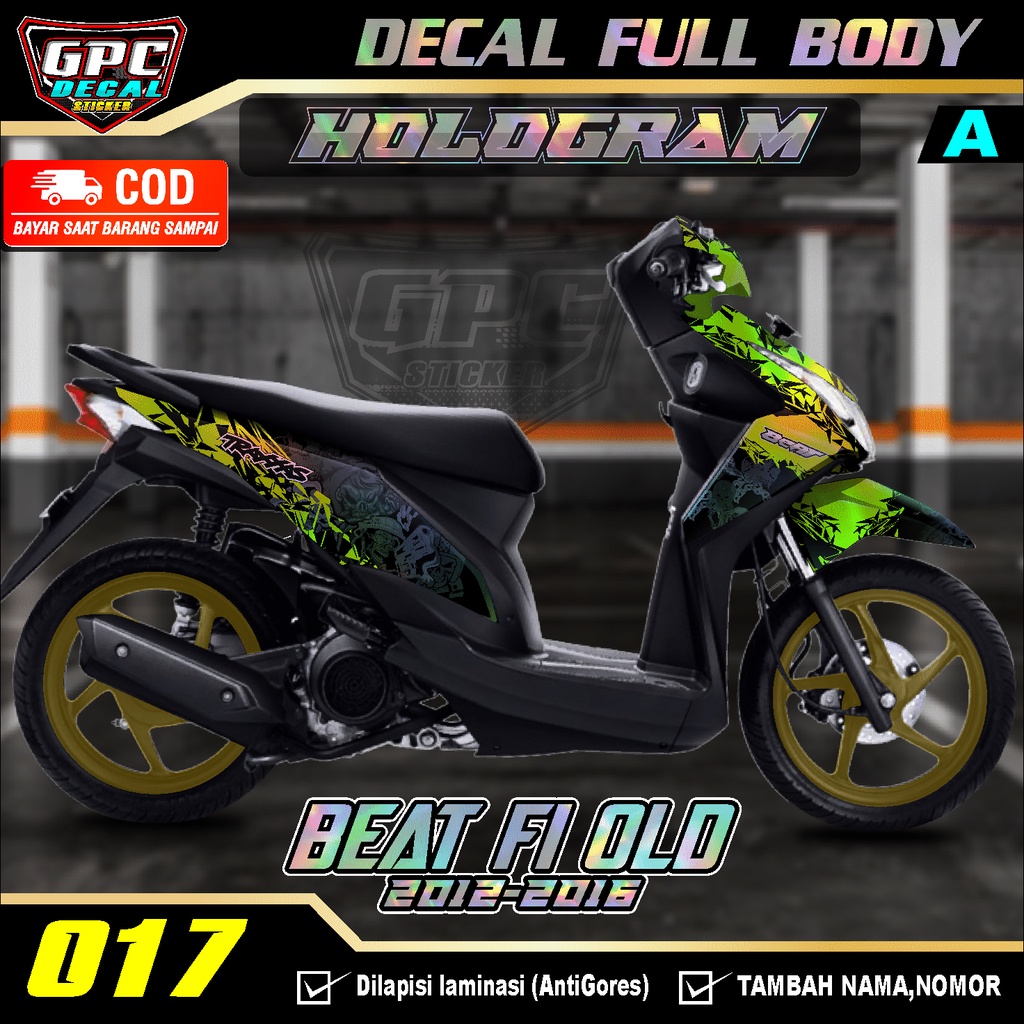 Jual DECAL STICKER VARIASI FULLBODY HOLOGRAM BEAT FI OLD/LAMA DESAIN ...