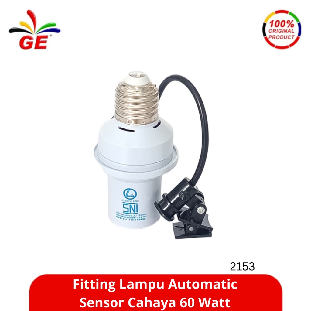 Jual GE - Fitting Lampu Automatic Sensor Cahaya 60 Watt 2153 | Shopee ...
