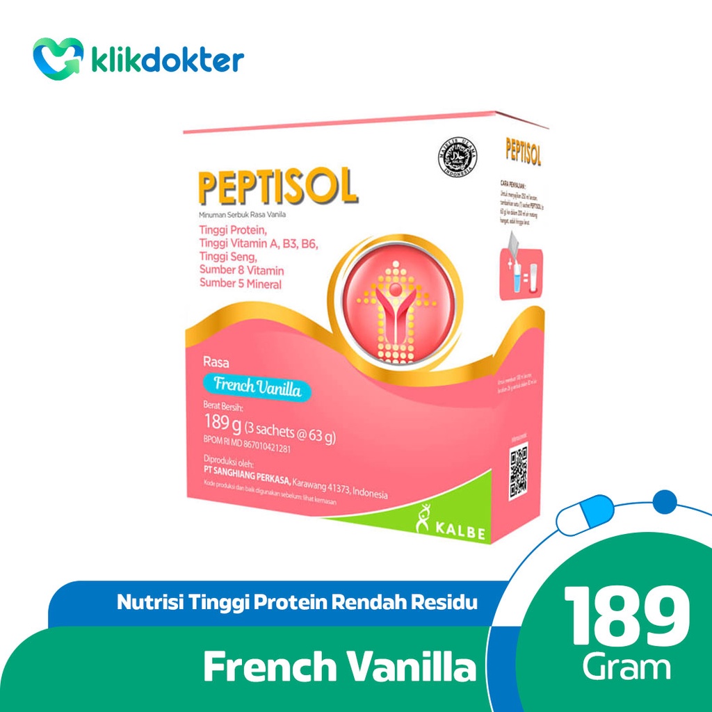 Jual Peptisol Vanilla 189gr - Nutrisi Tinggi Protein | Shopee Indonesia