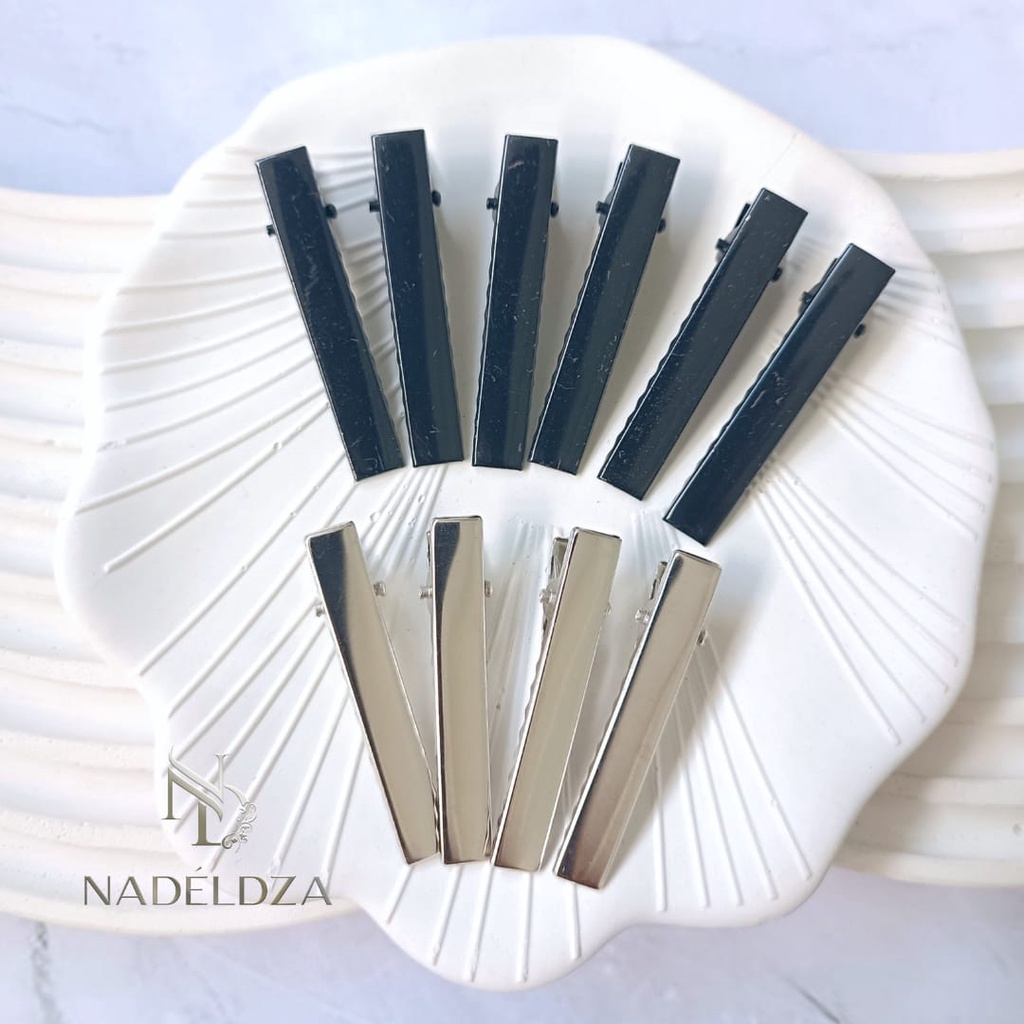 Jual Jepit Buaya Besi 4,6cm Hitam Silver (isi 10) | Shopee Indonesia