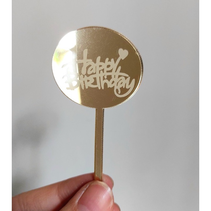 Jual Cake Topper Happy Birthday Akrilik Mirror Tag Hiasan Kado Ultah ...