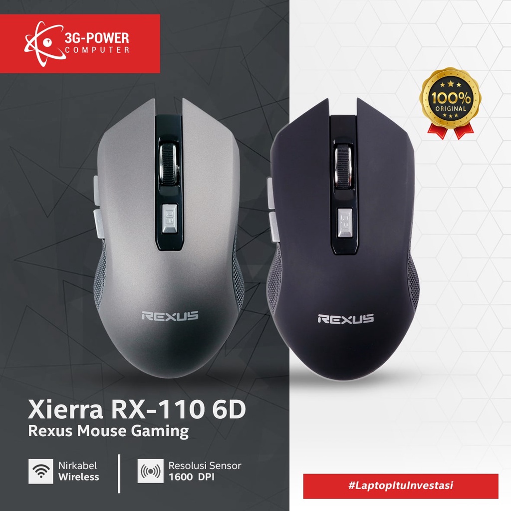 Jual Rexus Xierra RX110 6D Wireless Gaming Mouse | Shopee Indonesia