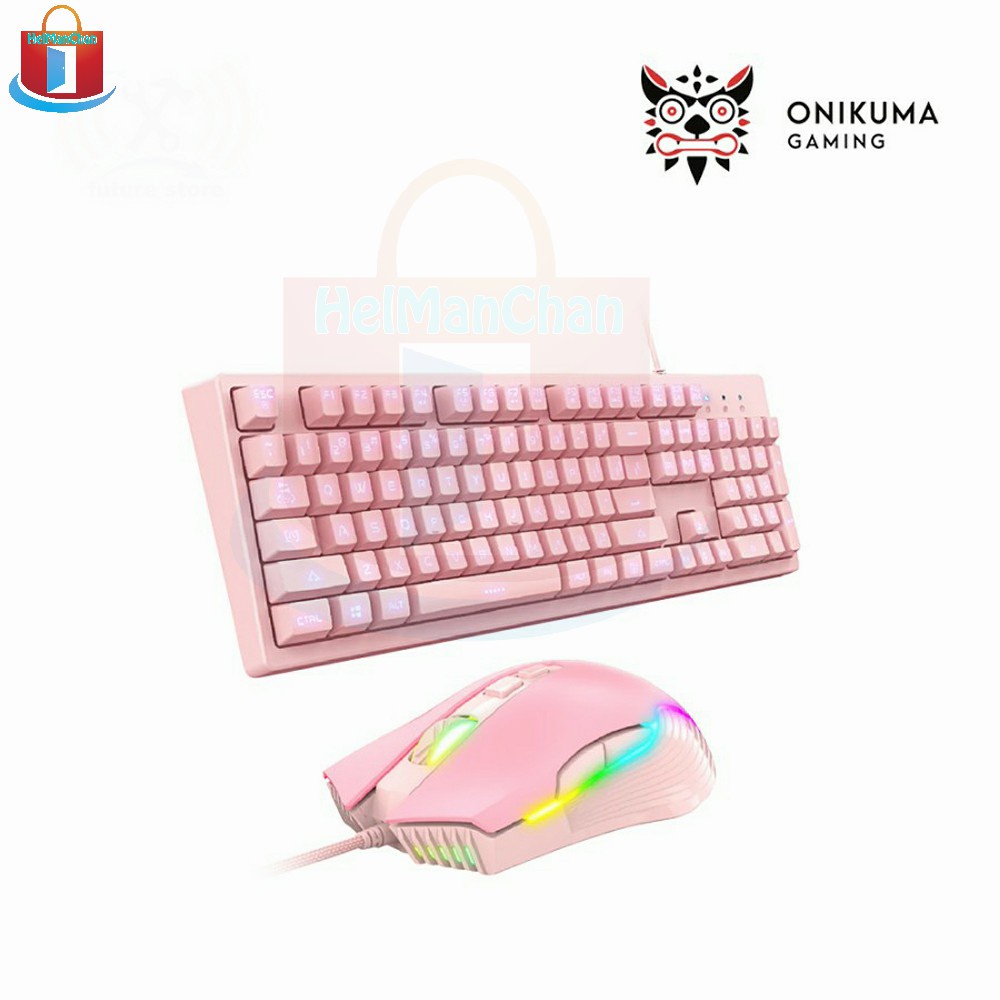 Jual ONIKUMA Paket Gaming Keyboard G25 + Mouse Kabel CW905 Pink ...