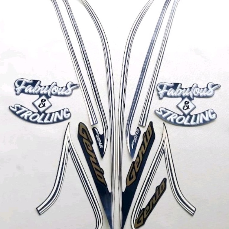 Jual STRIPING STIKER LIST BODI MOTOR STANDAR GENIO FABULOUS MATTE BLUE ...