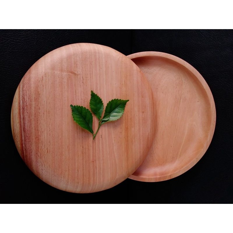 Jual piring liuk kayu mahoni (UK20cm), piring makan kayu mahoni, piring ...