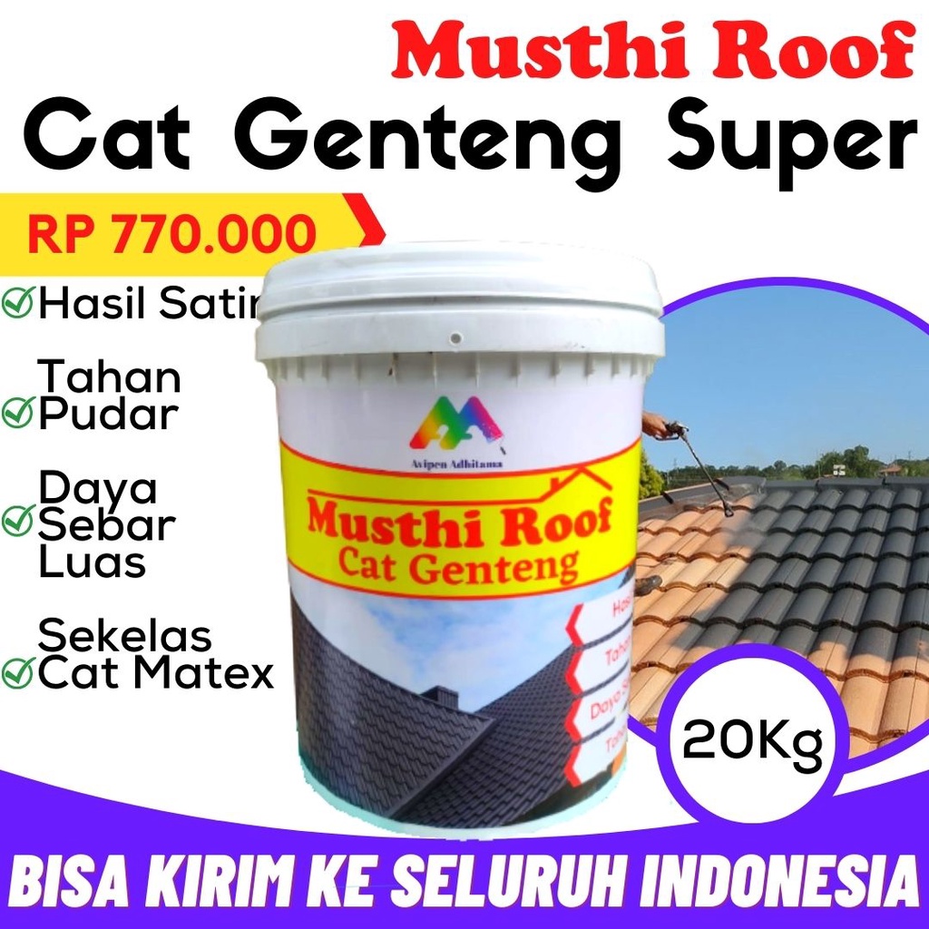 Jual Cat Genteng VINAYA PAINT 20 Kg Cat Atap Mengkilap Anti Rembes ...