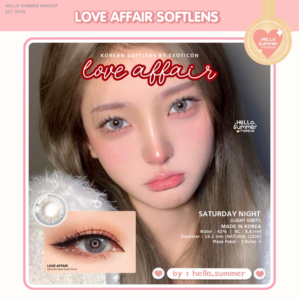 Jual LOVE AFFAIR NORMAL Korean Softlens Natural Look 14.2mm by Exoticon ...