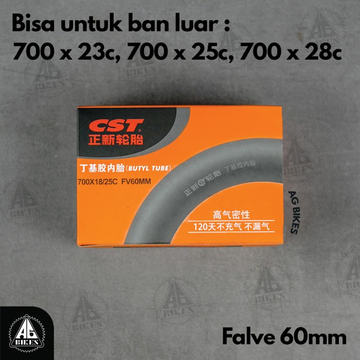 Jual BAN DALAM FIXIE DAN ROAD BIKE CST 700C FALVE 60MM ORIGINAL ...