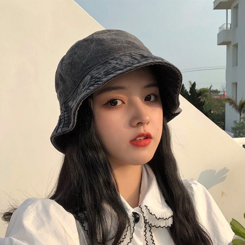 Jual Topi Bucket Jeans Polos Pria Wanita / Bucket Hat Denim Premium ...