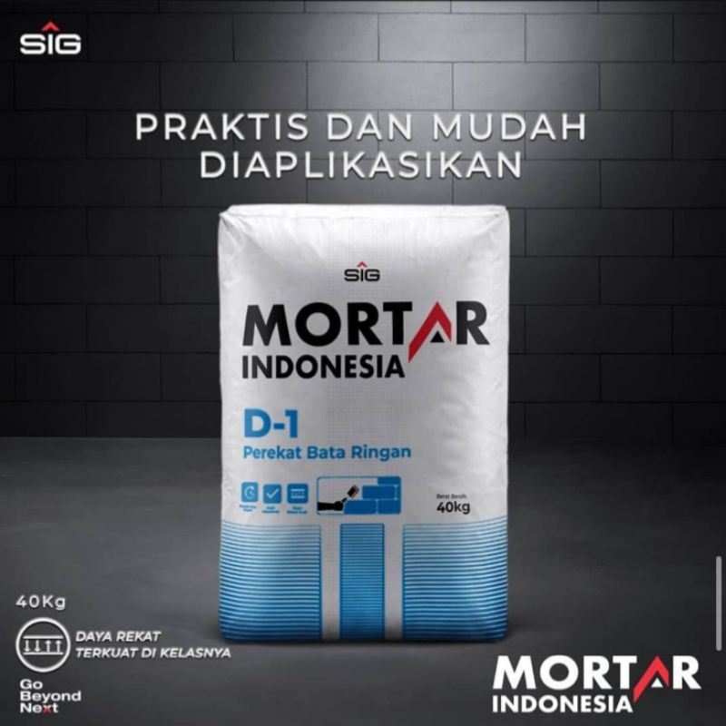 Jual Mortar Indonesia D1 Perekat Bata Ringan 40kg MI D-1 40kg Lem Hebel ...