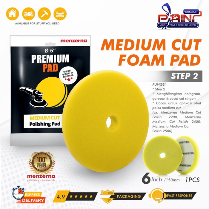 Jual MENZERNA Medium Cut Foam Pad 6 Inch - Polishing Pad 150mm | Shopee ...