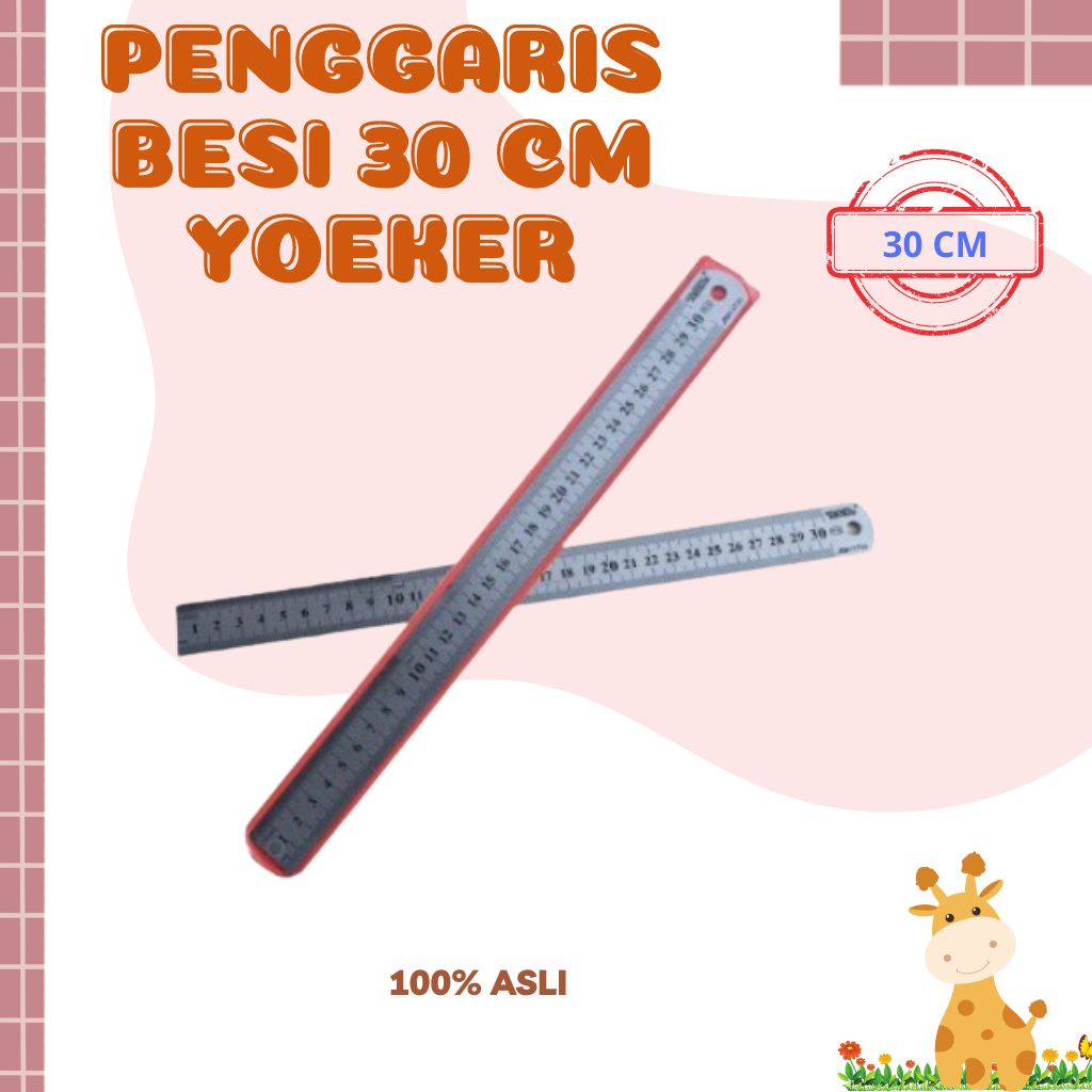 Jual [PCS] PENGGARIS / GARISAN / RULER STAINLESS 30 CM YOEKER | Shopee Indonesia