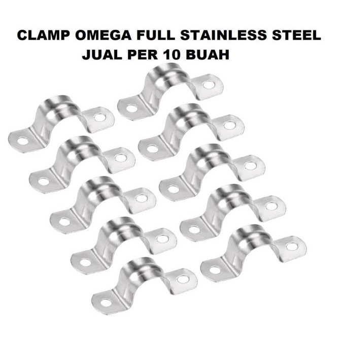 Jual Jual 10 buah Clamp Omega M 5 Stainless Steel Klem Sadel Pipa Bando ...