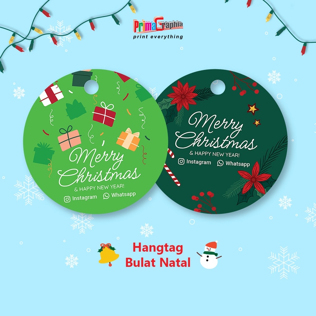 Jual Cetak Hang Tag Natal Bulat 1 Sisi Custom Desain Template | Shopee ...
