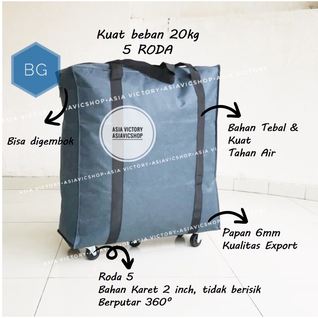 Jual Tas Terpal (BG) Super Jumbo Travel/Barang Roda 5 Lipat/Fold ...