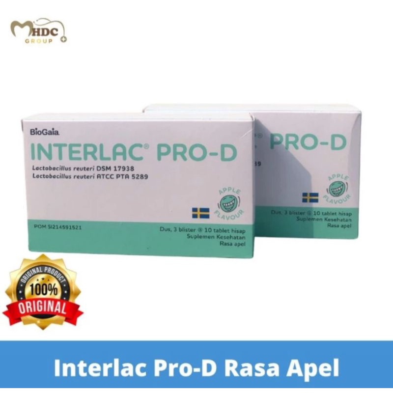 Jual Interlac Pro D Lozenges Tablet Hisap Apple - 3 blister @10 tablet ...