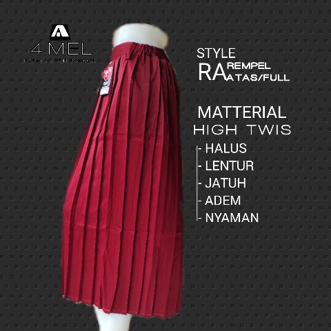 Jual Rok panjang Merah model RA(rempel/lipit dari atas/full) Seragam sekolah SD terbaik | Shopee ...