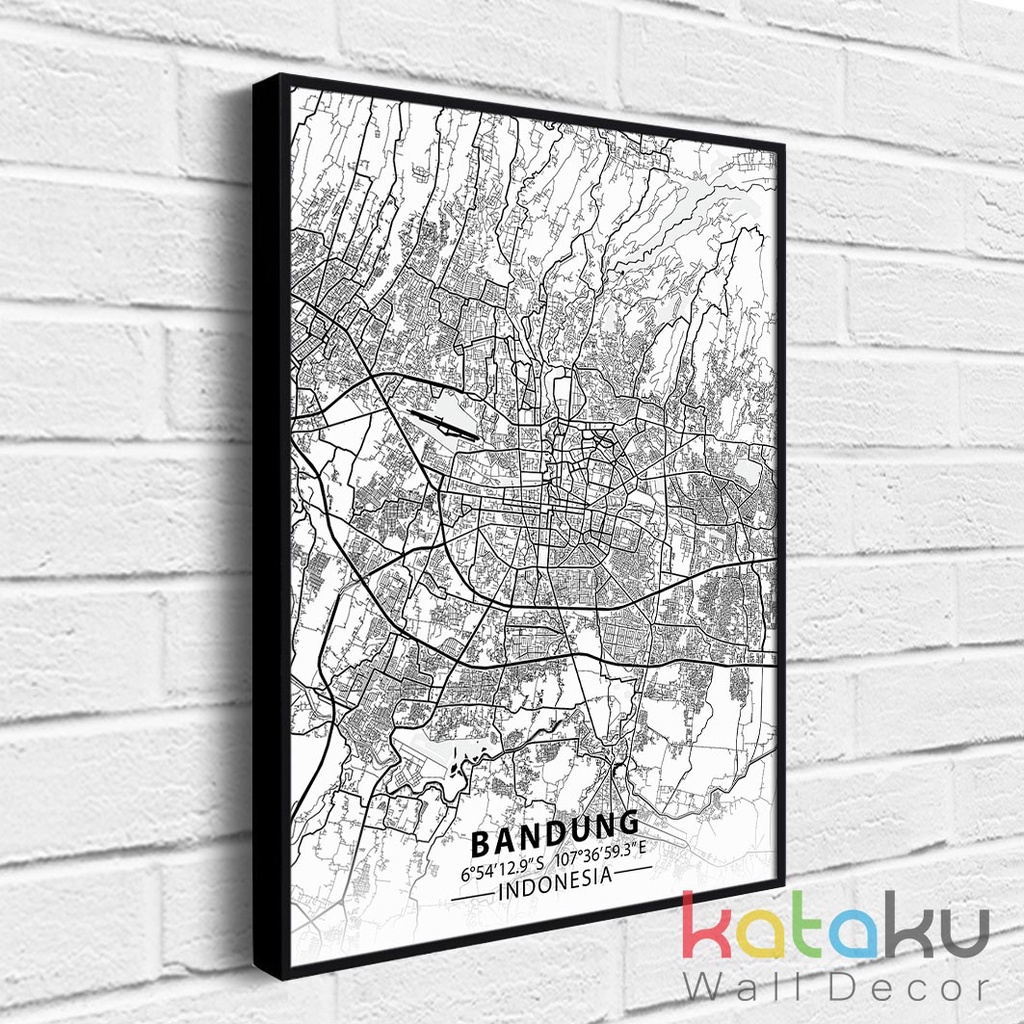 Jual Bandung City Map Art Hiasan Dinding Poster Peta Bandung Wall Decor ...