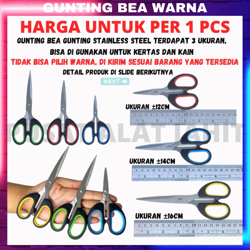 Jual Gunting BEA/Gunting stainless steel 3 ukuran harga per 1 pcs ...