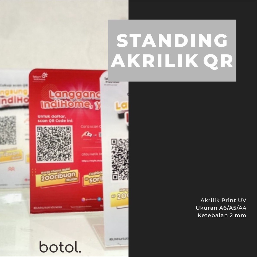 Jual Standing Akrilik QR / Print Akrilik Barcode / Akrilik Murah ...
