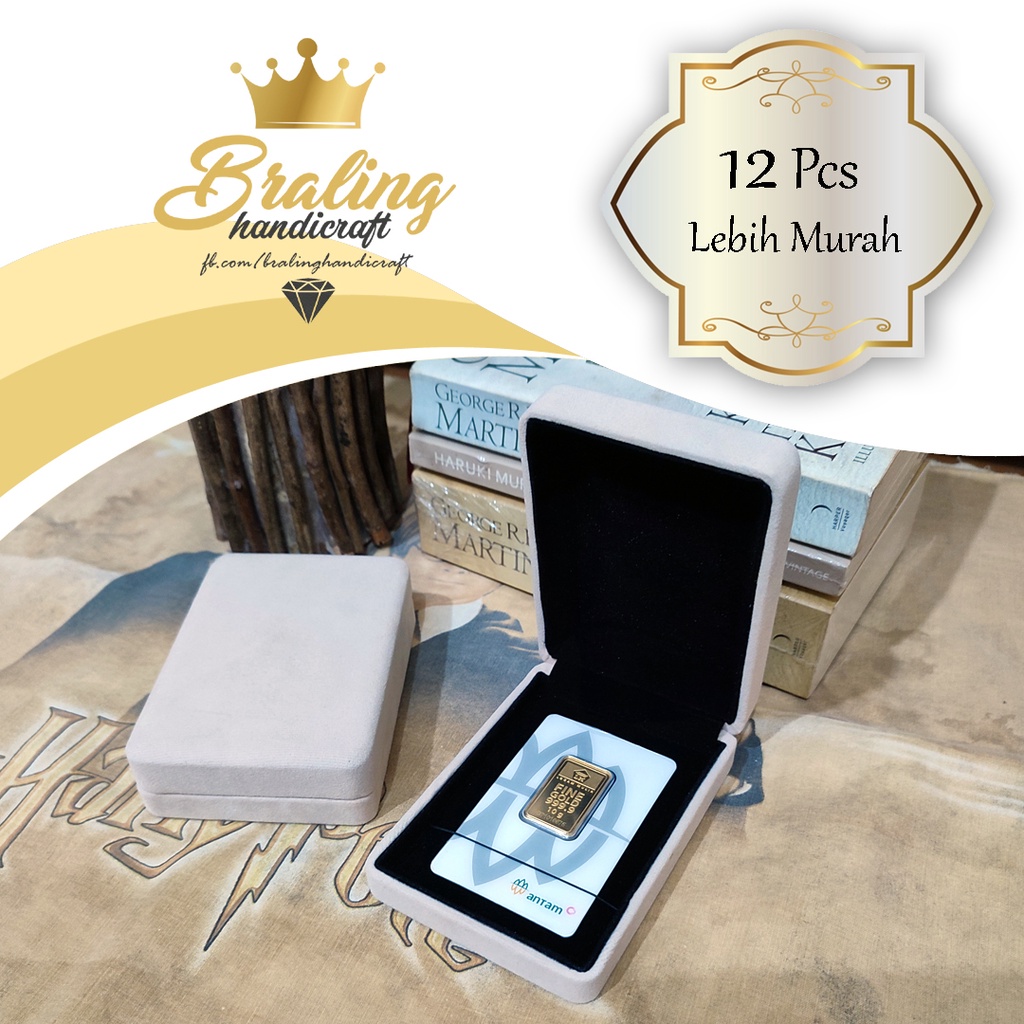 Jual Kotak Emas Logam Mulia LM Antam UBS Bludru Velvet Krem Cream Abu ...