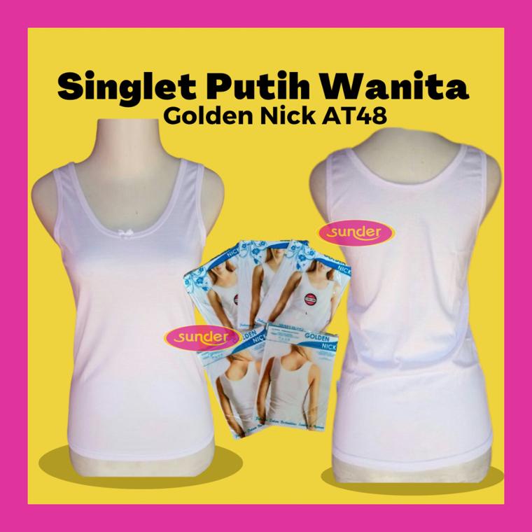 Jual Tank Top Putih Golden Nick AT48 Tangtop Wanita M L XL XXL Kaos ...