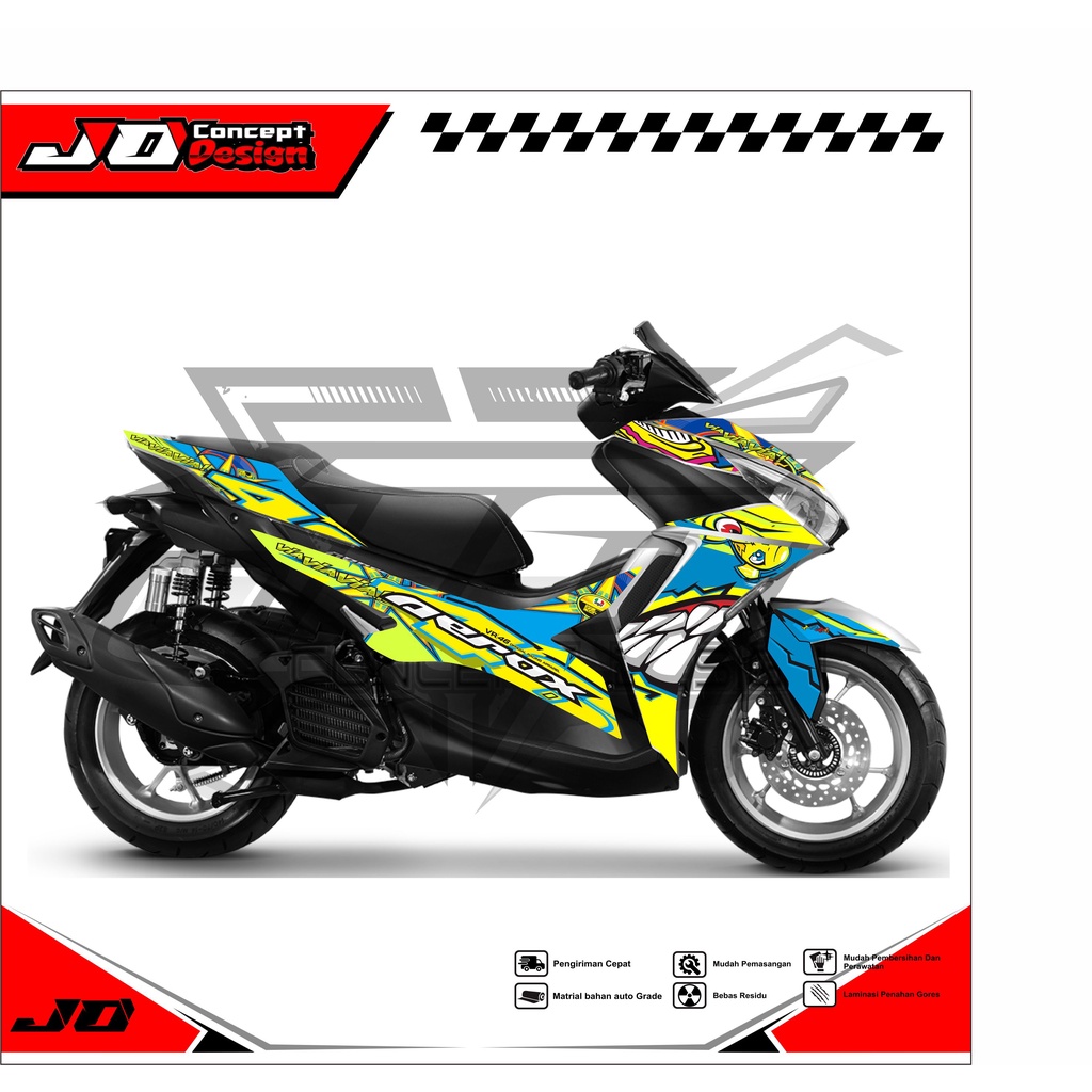 Jual Striping Variasi Aerox Old // Stiker Variasi Aerox 155 Lama Full ...
