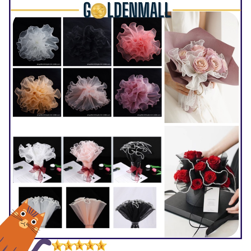 Jual Tile Gold Mermaid Tile Kain Gelombang Kertas Bunga Wrap Korean ...