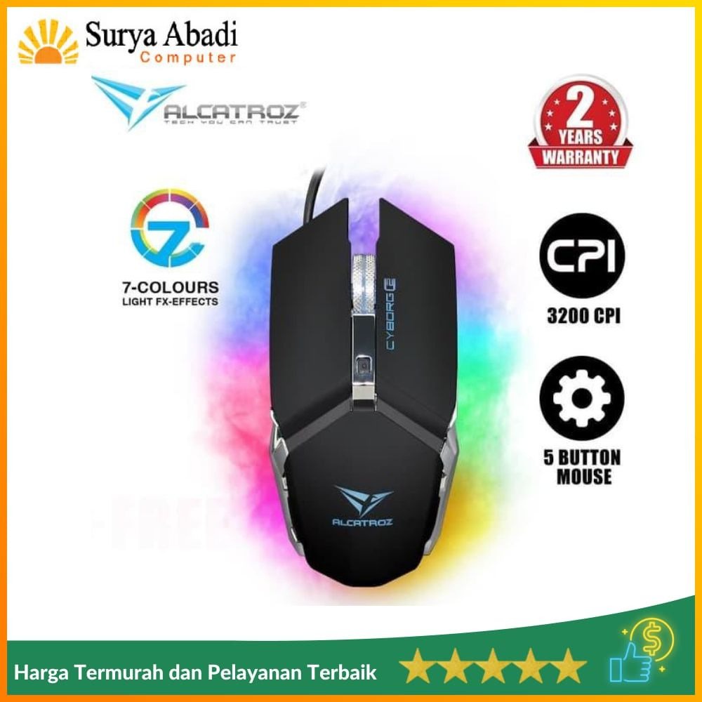 Jual ALCATROZ CYBORG C2 Gaming Mouse 3200CPI. 2-Way Click Scroll Mouse ...