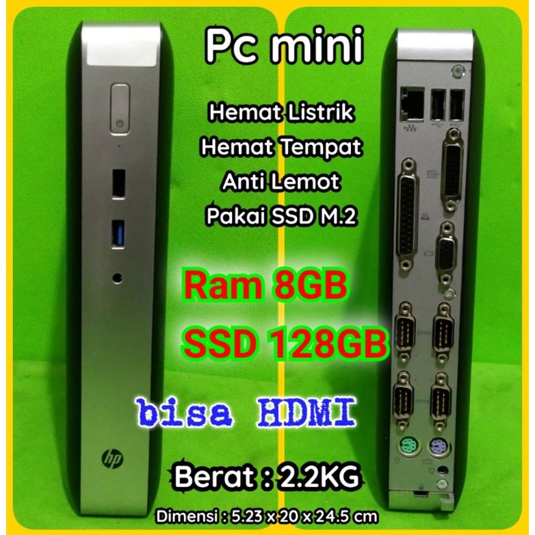 Jual Pc mini HP T628 Pc mini Pakai SSD 128GB Ram 8GB bisa HDMI | Shopee ...