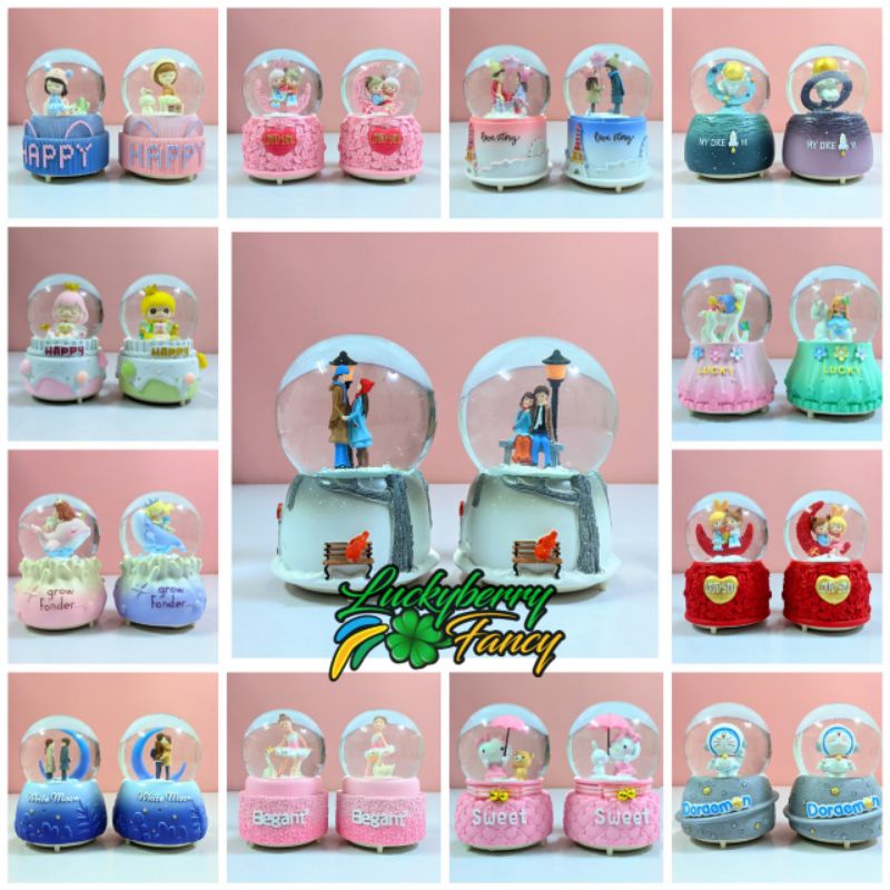 Jual Snowball /Pajangan Bola Kaca Music Box XL (100) + Lampu Salju ...