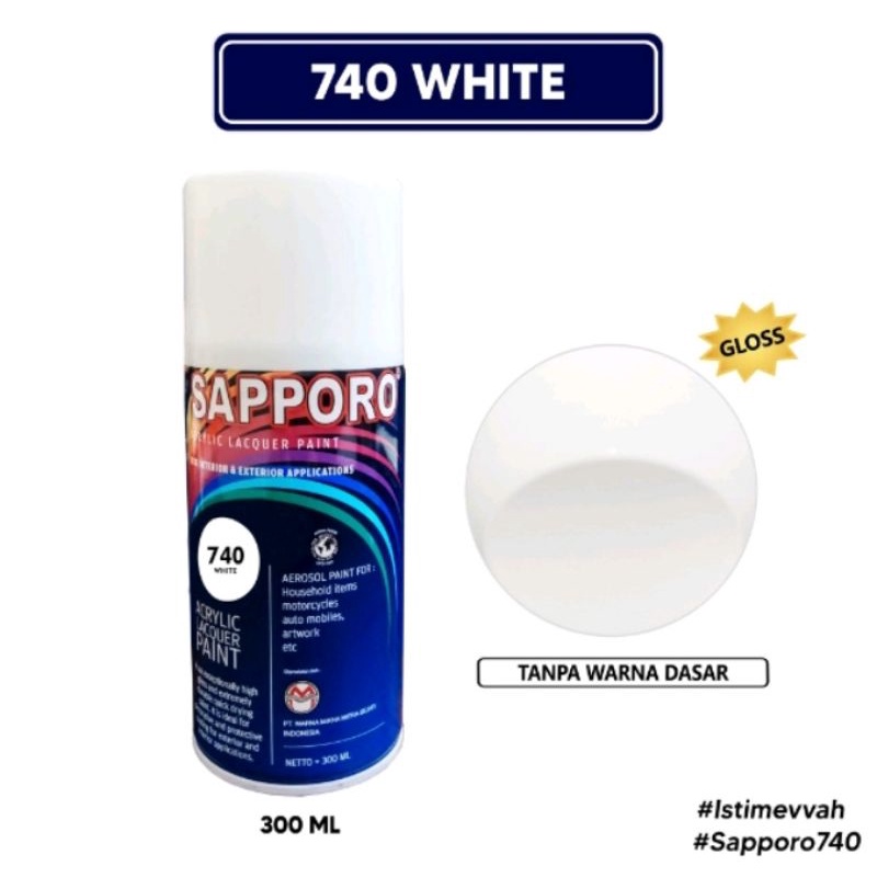 Jual Saporo SAPPORO 740 White/Putih 300ml Cat Semprot Spray Paint Motor ...