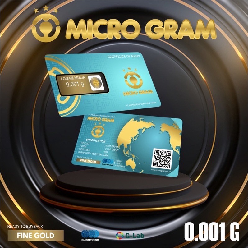 Jual Emas Micro Gram 0,001 Logam Mulia 24 Karat Mini Gold Mini Gram ...