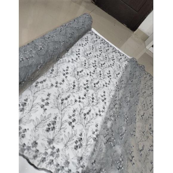 Jual L96 Kain Tile Akar Mutiara / Bahan Tile Akar Mutiara Gliter/ Bahan ...