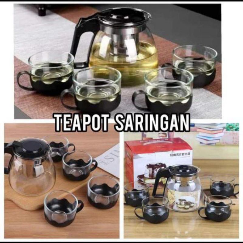 Jual Teapot set gelas set+ saringan teko tea | Shopee Indonesia