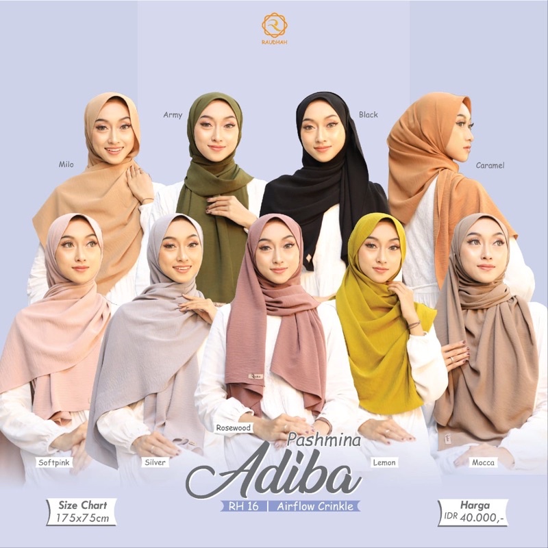 Jual Pashmina Adiba / Pashmina Air Flow by Raudhah | Shopee Indonesia
